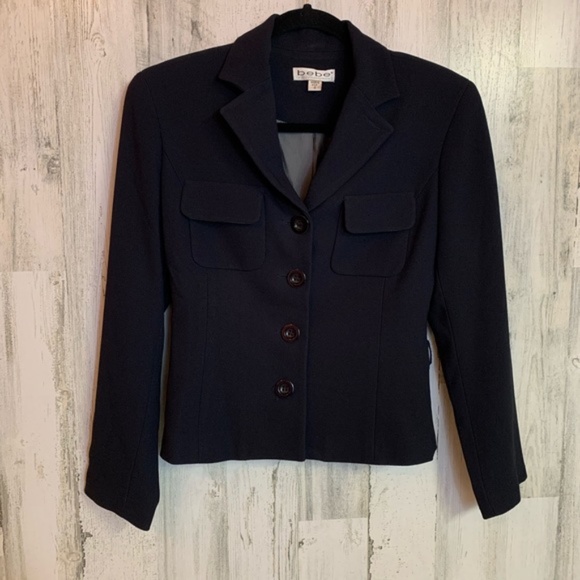 bebe | Jackets & Coats | Bebe Blazer Size 4 Black Blaze | Poshmark